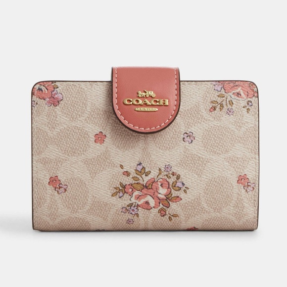 Coach | Bags | Coach Medium Corner Zip Wallet Signature Canvas Leather ...